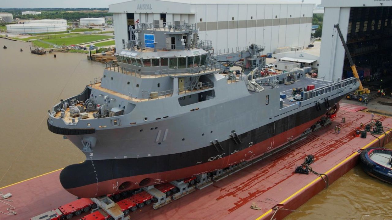 Austal Launches Its First Steel Ship: The USNS Billy Frank Jr.
