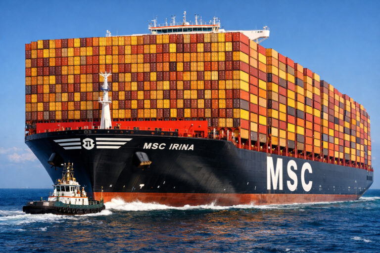 With a length of 399.9 meters and a capacity for over 24,346 containers ...
