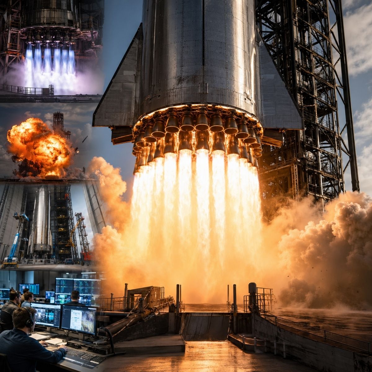 33 engines were ignited simultaneously on the most powerful rocket ...