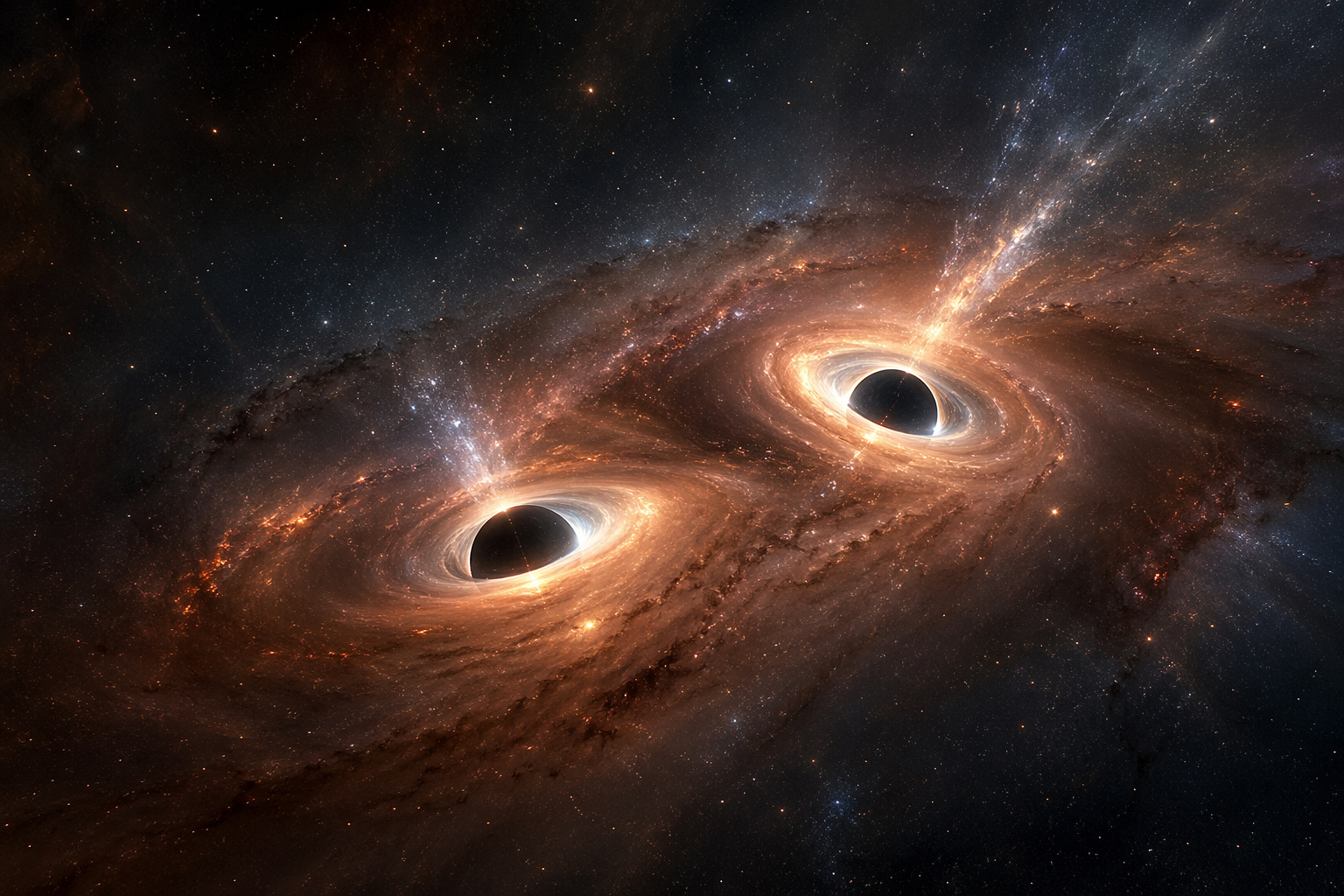 A strange system with two giant black holes 500 million light-years ...