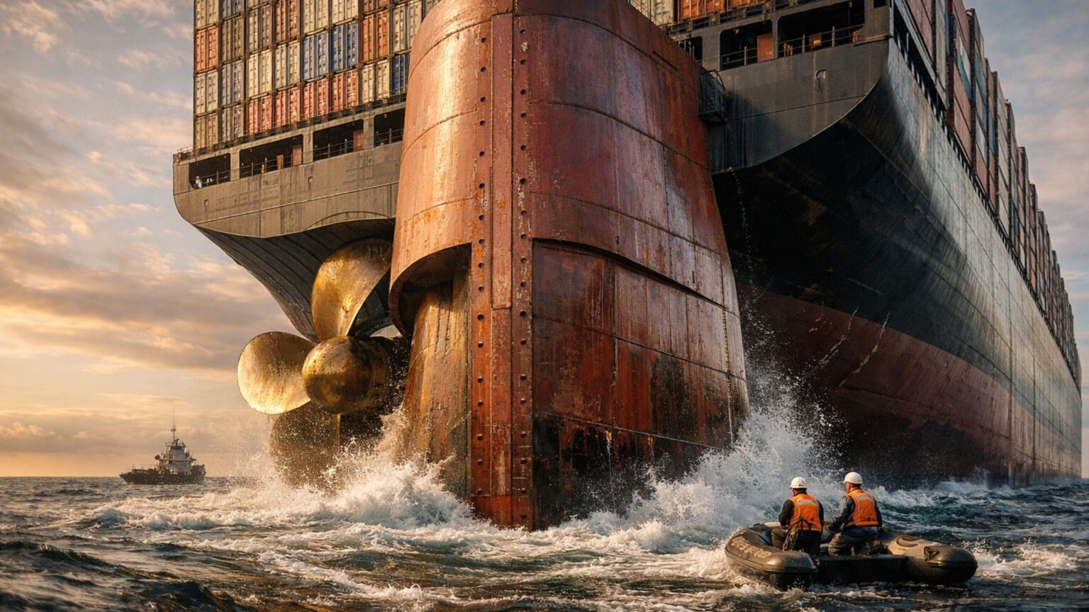 How a 100 m² rudder controls ships carrying 21 thousand containers and ...