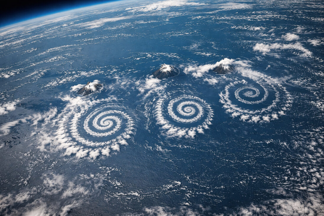 In the South Atlantic, three isolated volcanic islands cause the wind ...