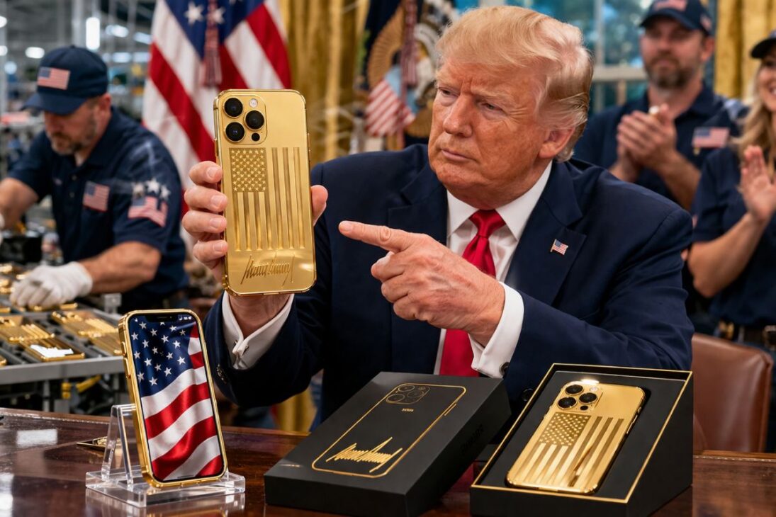 Trump is now selling a gold cell phone for R$ 2,500 with the US flag ...