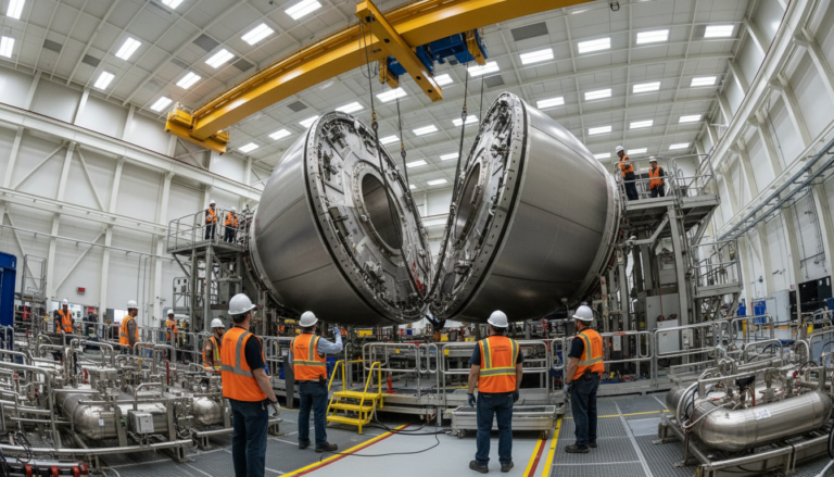 Commonwealth Fusion Systems installs a 48-ton vessel and reaches 75% of ...