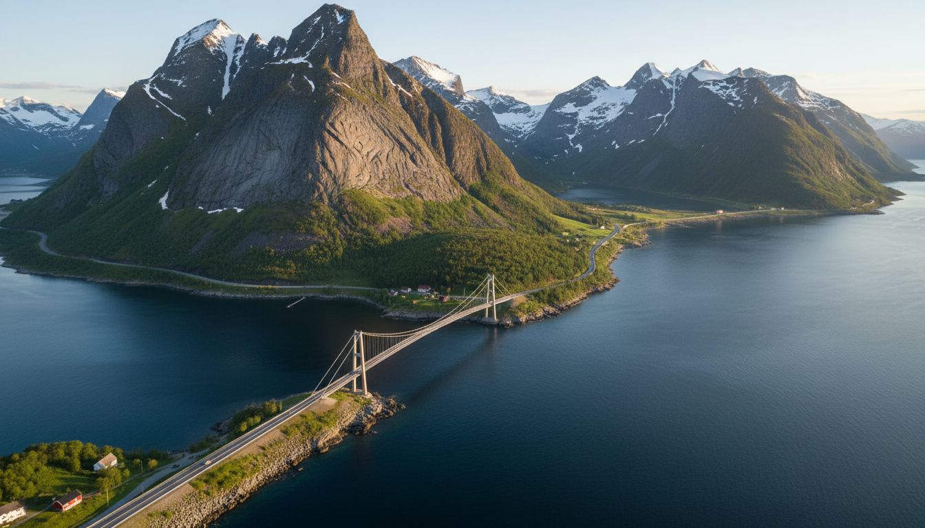 Norway constructs the 1,100 km E39 highway with 8 fjords, a 1 km ...