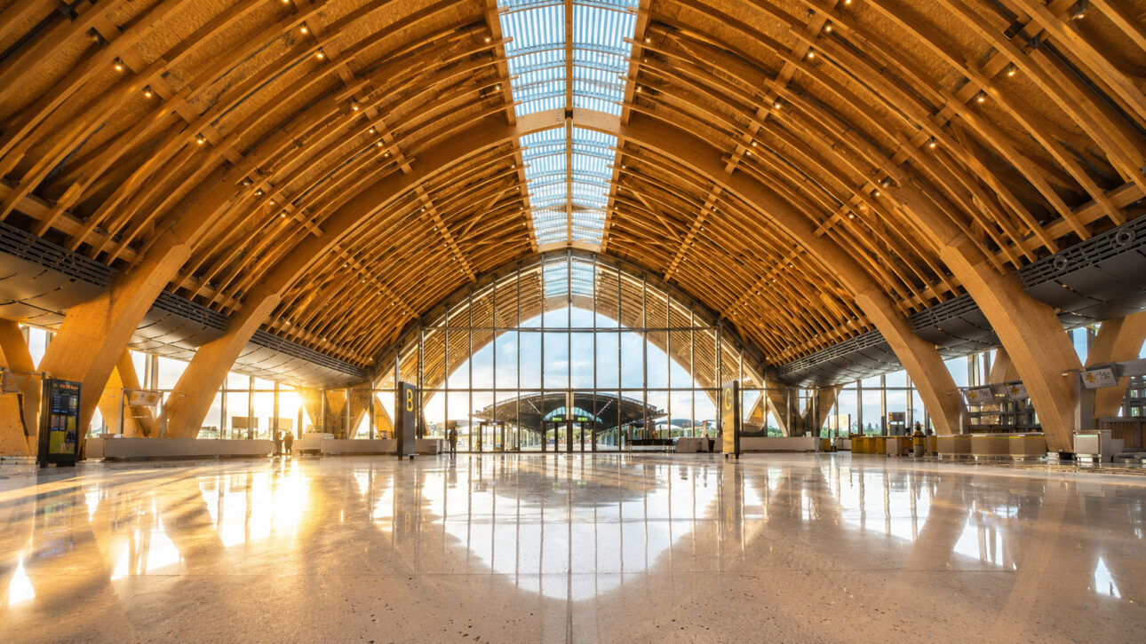 While common airports look like boxes of glass and concrete, in the ...