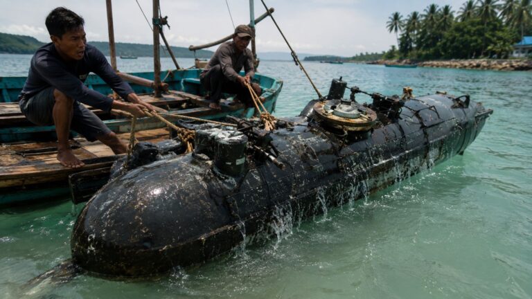 An Indonesian fisherman pulls a mysterious object from the sea and ...